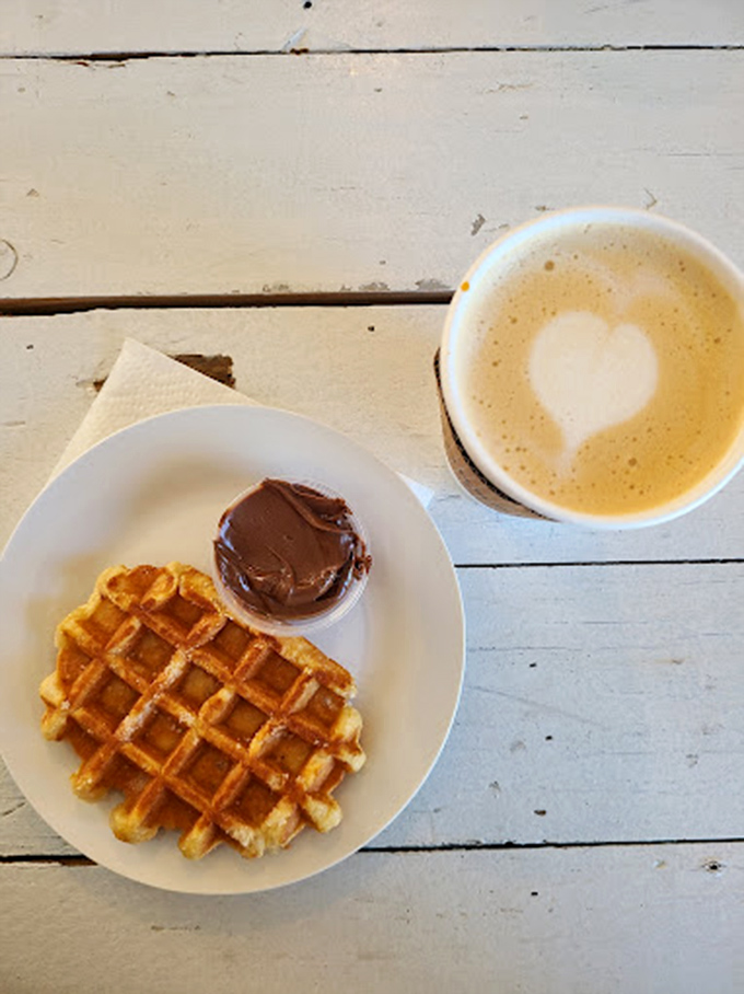 The waffle-and-latte combo: proof that sometimes the best relationships are the ones with the least complicated backstories.
