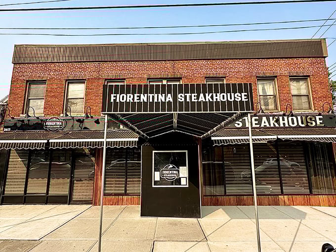 The no-nonsense storefront of Fiorentina tells you everything: they're too busy perfecting steaks to worry about fancy facades.