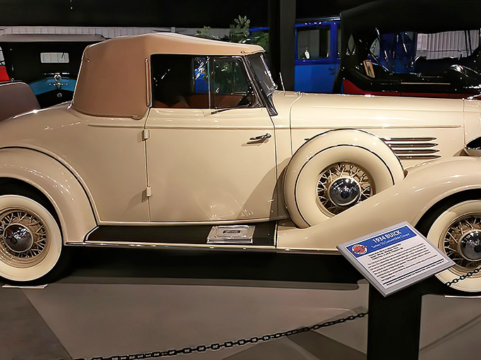 This cream-colored 1934 Buick convertible whispers tales of Prohibition's end and the optimism of a nation ready to hit the open road again.