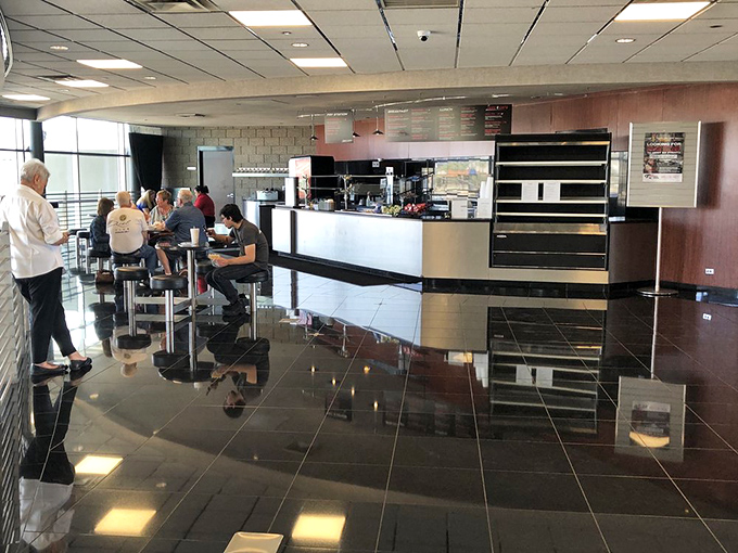 The museum's caf&eacute; area offers a pit stop for racing enthusiasts. Refuel while surrounded by the machines that made motorsport history.