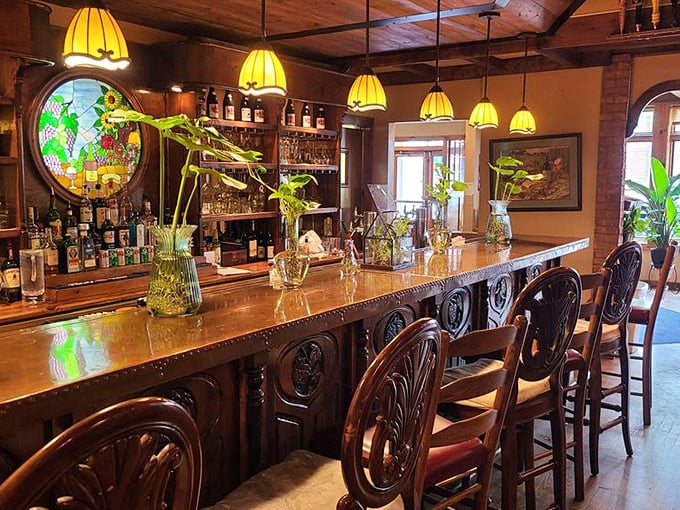 A bar counter where Hemingway would feel at home, though he'd probably complain about the lack of absinthe and excess of happiness.