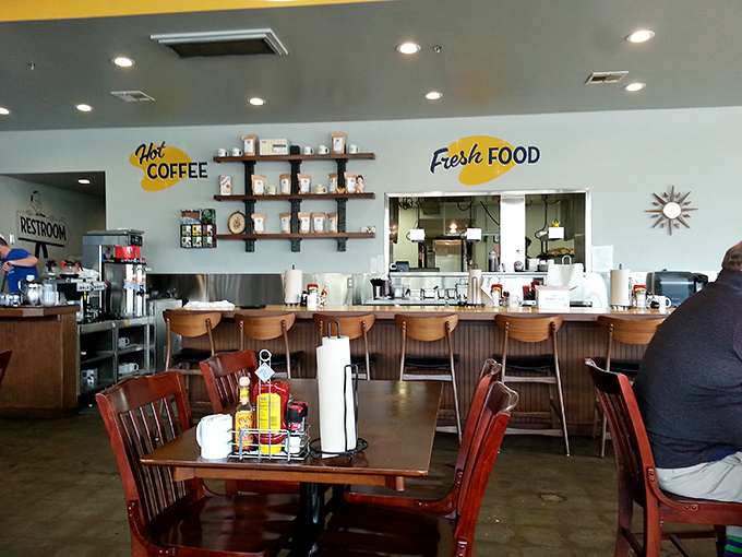 "Hot COFFEE, Fresh FOOD"&mdash;the diner's mission statement displayed with the confidence of people who know exactly what you need.