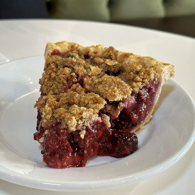 Berry explosion contained only by the thinnest pastry barriers&mdash;nature's candy elevated to art form status.