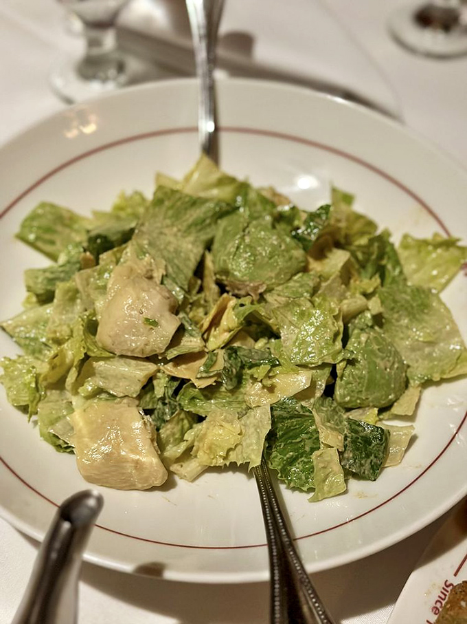 A proper Caesar salad&mdash;crisp, tangy, and unapologetically anchovy-forward, just as the food gods intended.