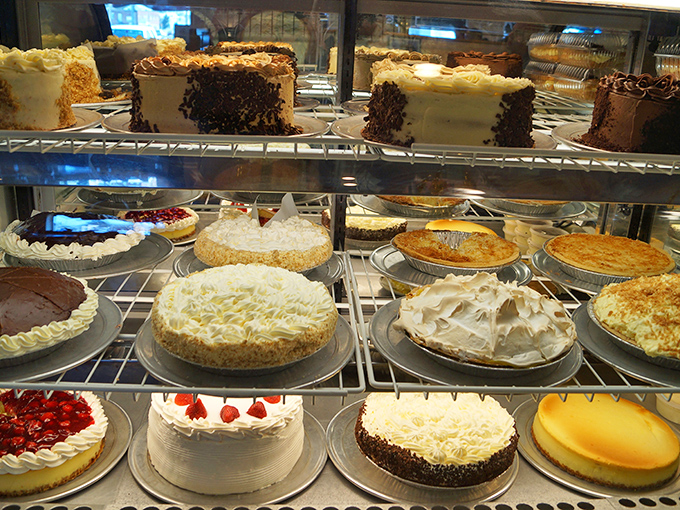 The cake display that's responsible for thousands of broken diets across Delaware – resistance is futile when faced with this many layers.