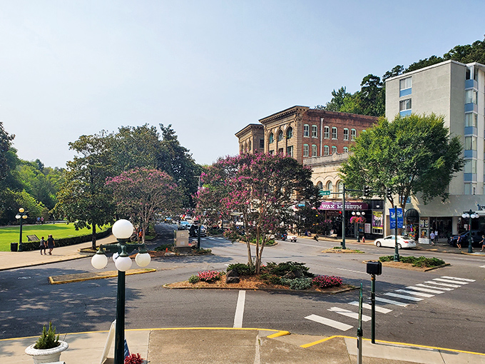 Central Avenue's tree-lined charm showcases the heart of Hot Springs, where window shopping costs nothing but might inspire everything.