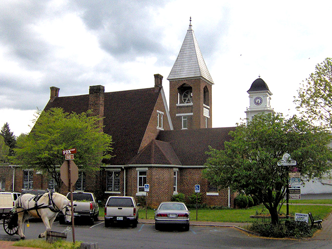 Jonesborough's historic church and courthouse create a skyline that would make any small town proud - complete with horse-drawn carriage for maximum charm.