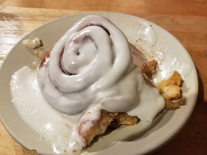 This cinnamon roll isn't just dessert pretending to be breakfast&mdash;it's a warm, gooey celebration with frosting that doesn't know when to quit.