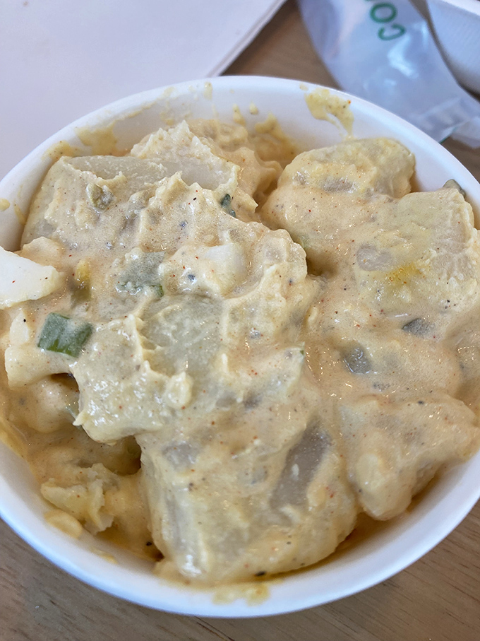 Potato salad that would make your grandmother simultaneously proud and jealous. Creamy, chunky, and unapologetically indulgent.