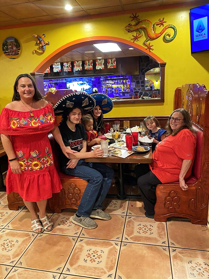 The colorful decor and festive atmosphere make every meal feel like a celebration, complete with sombreros for the brave.