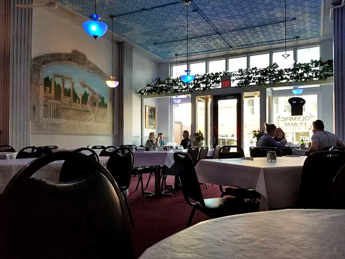 The dining room hums with conversation and the occasional "Opa!"&mdash;a slice of Athens in America's heartland.