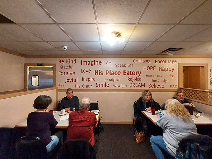 Where strangers become neighbors over plates of comfort food, beneath words of wisdom and encouragement.