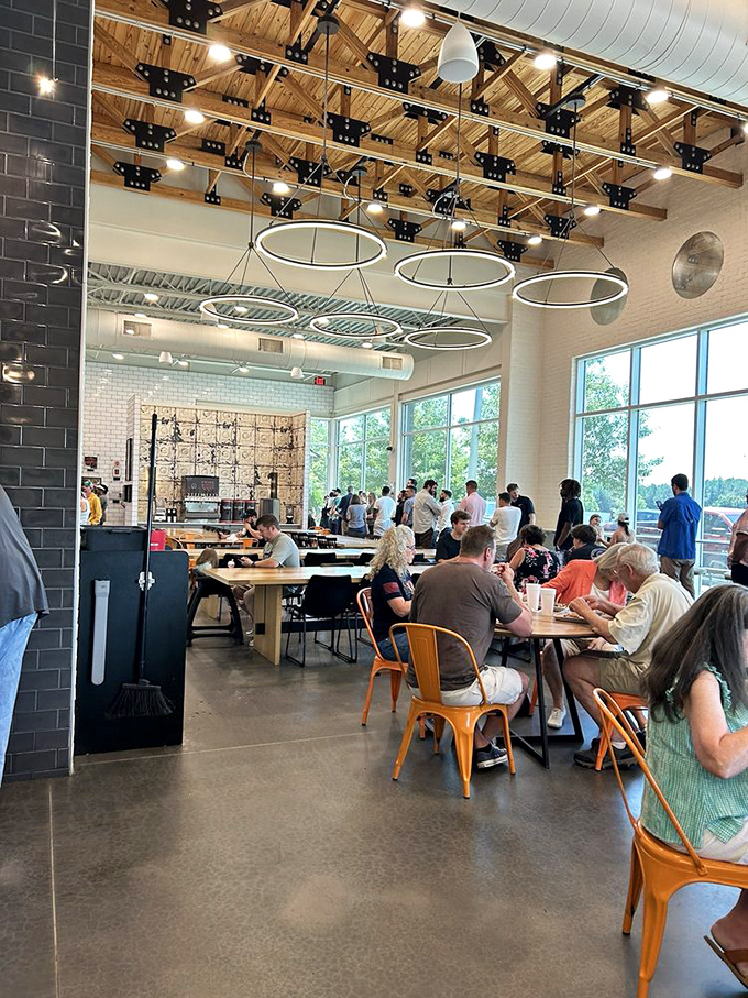 A bustling dining room filled with the happy murmurs of people experiencing what might be the best meal of their week.