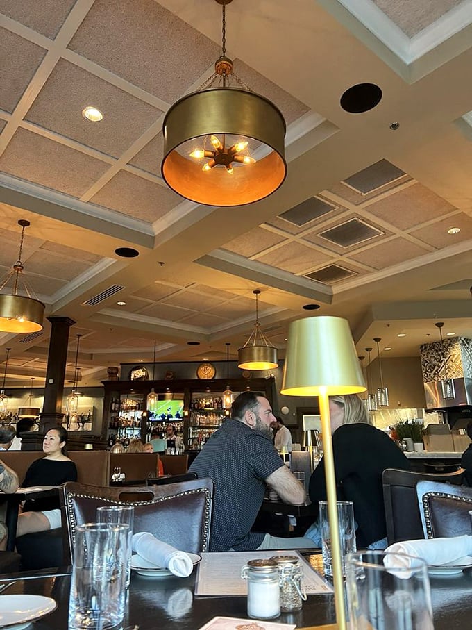 Beneath statement lighting and coffered ceilings, diners enjoy the kind of meals that create lasting memories and return visits.