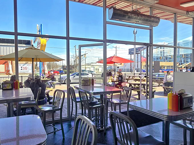 Sunshine streams through windows that have witnessed countless first bites and "mmm" moments. The outside world can wait&mdash;burger time is sacred.