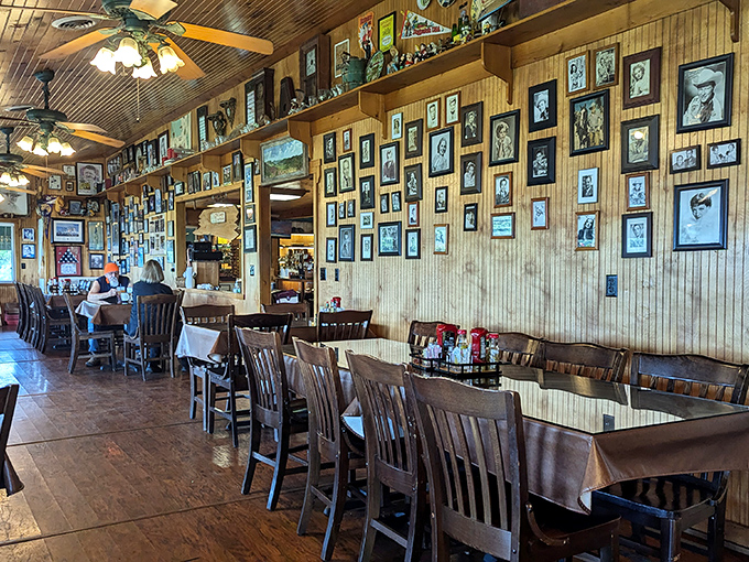 The dining room where strangers become friends over shared glances that say, "Did you order the cinnamon roll too?"
