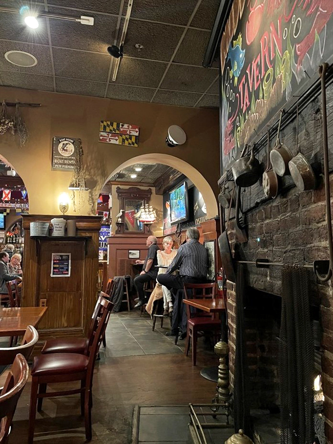 Through arched doorways, patrons enjoy meals where founding fathers once dined. Some tables have better stories than most novels.