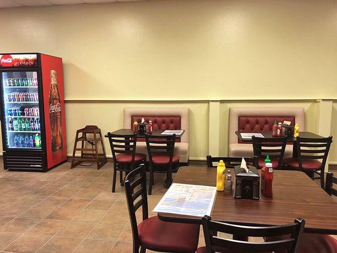 Red booths that have witnessed countless "Oh my god, you have to try this" moments. Simple surroundings for complex flavors.