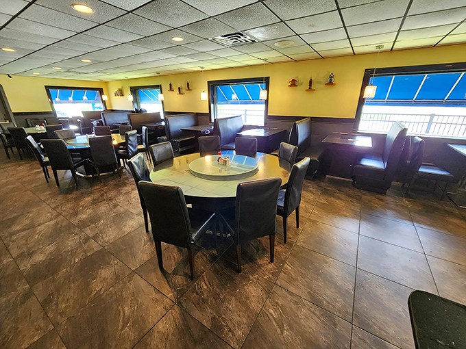 The dining area strikes that perfect balance between spacious and cozy, where family conversations and serious eating happen in equal measure.