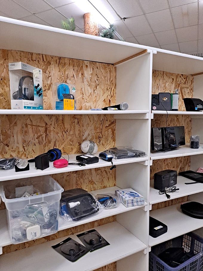 The electronics section offers tested and working technology at fractions of retail prices. Last year's gadgets find second lives in budget-conscious hands.