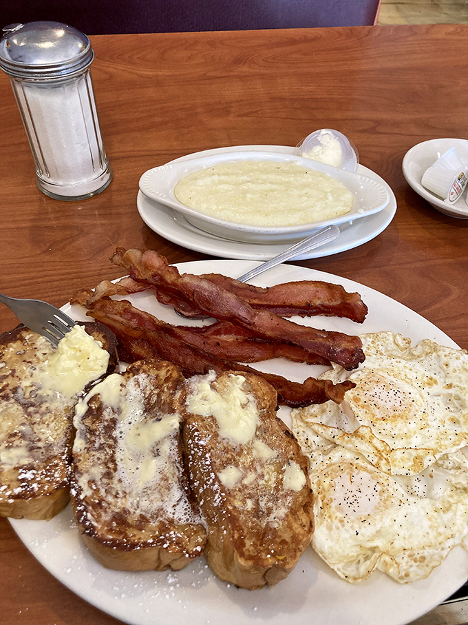 French toast, bacon, and eggs&mdash;the holy trinity of breakfast that's been saving Sunday mornings since time immemorial.