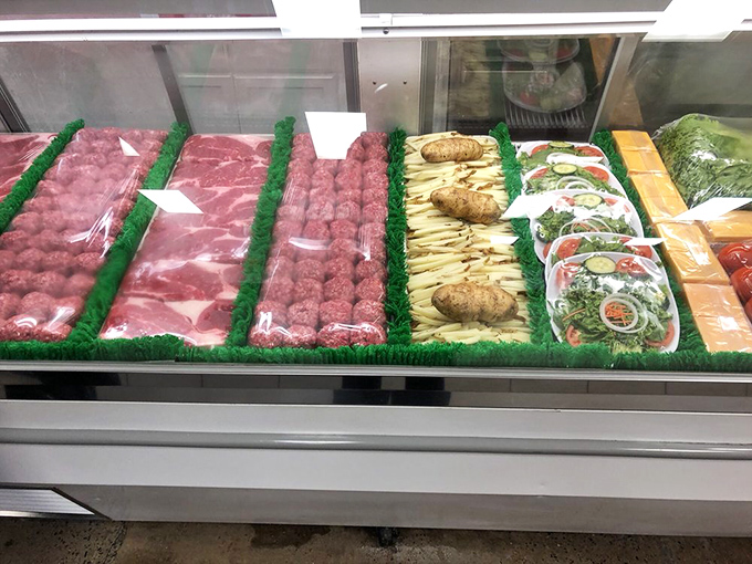 Fresh ingredients on display like jewelry at Tiffany's, except these gems are destined for your burger, not your neck.