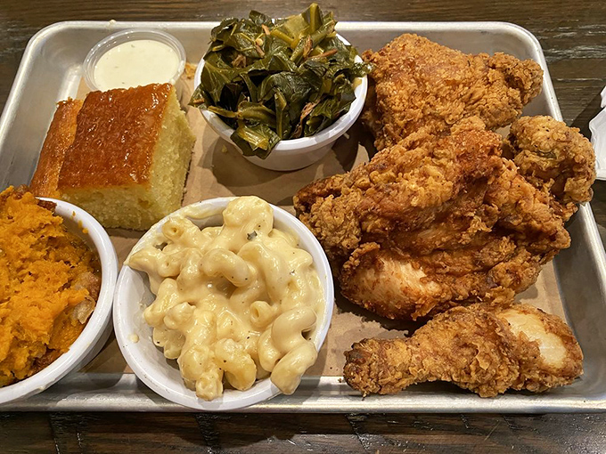 Fried chicken that makes Colonel Sanders look like an amateur, with mac and cheese that deserves its own fan club. 