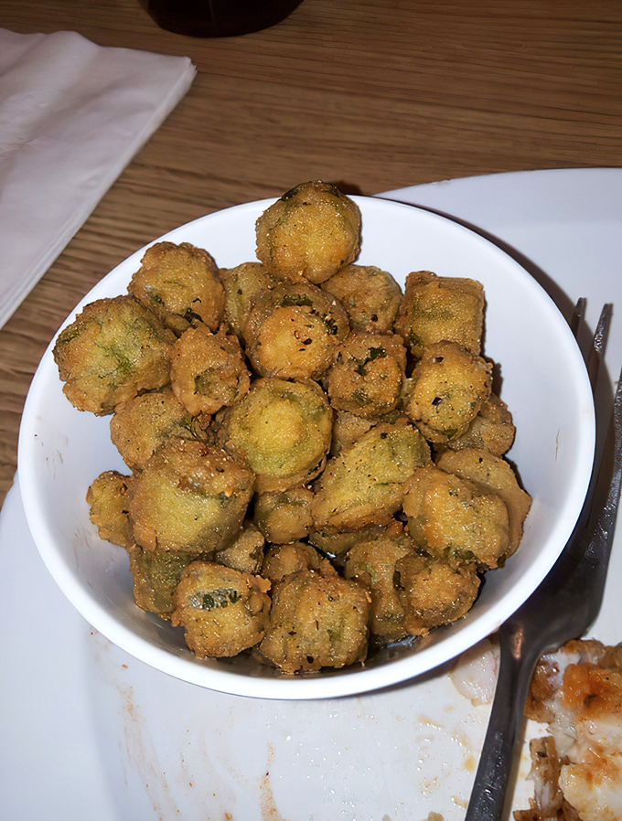 These golden nuggets of fried okra are the unsung heroes of Southern sides—crispy, flavorful little bites of vegetable goodness that disappear faster than you'd admit.