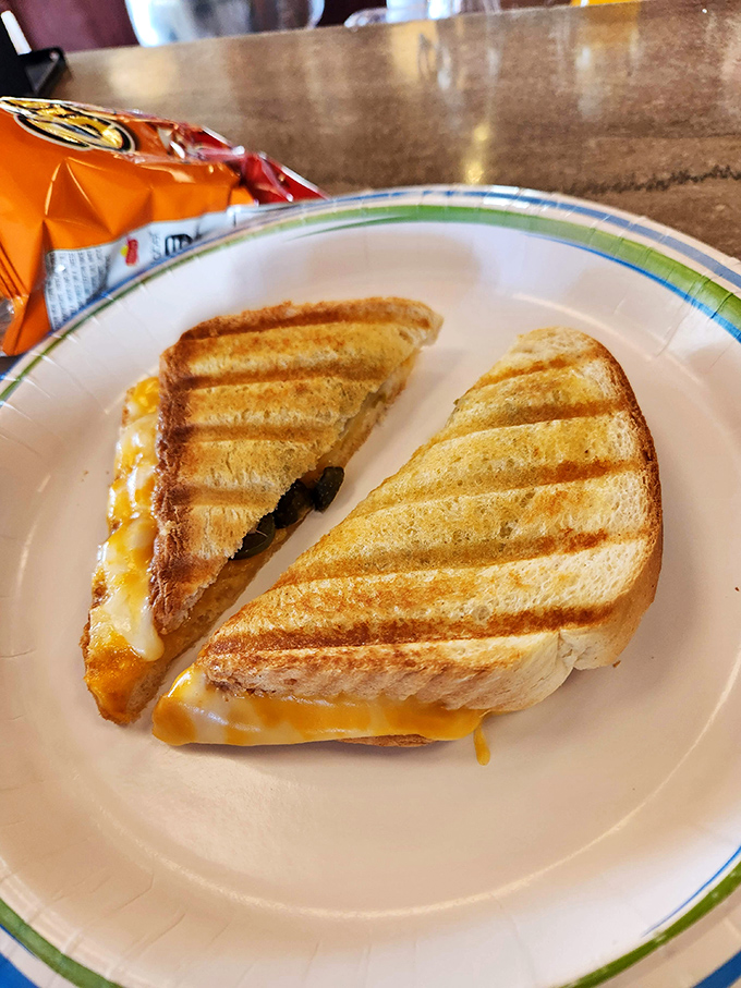 Even the grilled cheese here speaks of simpler times—golden, crispy, and oozing with comfort that no fancy restaurant can improve upon.