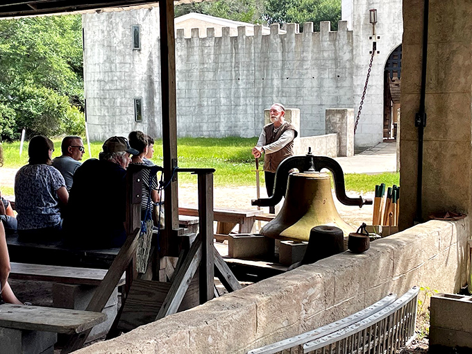Tour guides bring history to life as visitors discover the castle's secrets. That cage isn't for timeout, though your teenagers might deserve it.