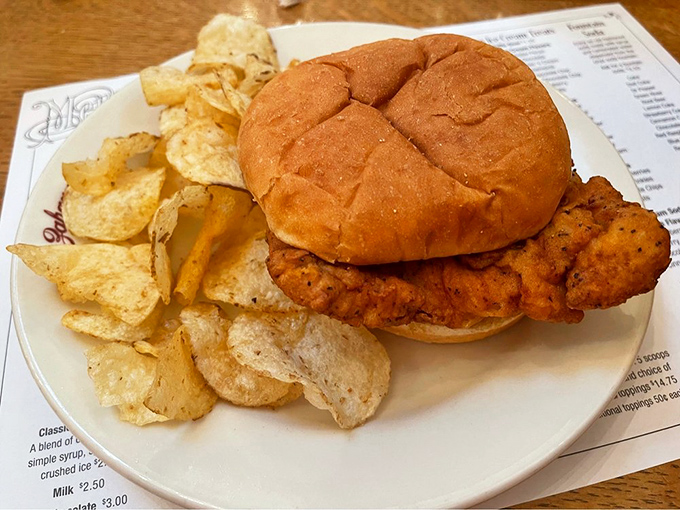 The Hometown Tenderloin &ndash; where the sandwich overachieves by hanging off the plate. Comfort food that demands two hands and zero pretension.