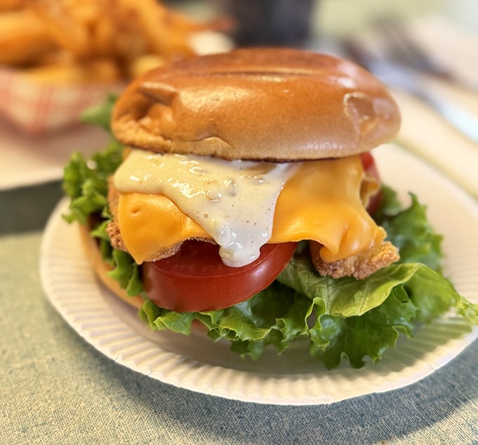 A sandwich that answers the eternal question: "What if happiness were edible and came on a toasted bun?"