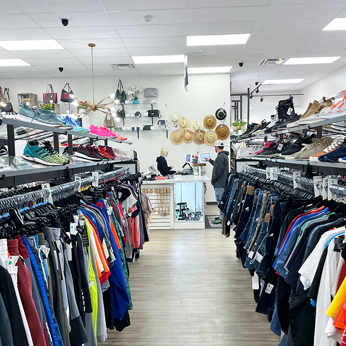 The men's department features mannequins sporting coordinated outfits, offering inspiration for guys who consider "matching" to be an advanced fashion concept.