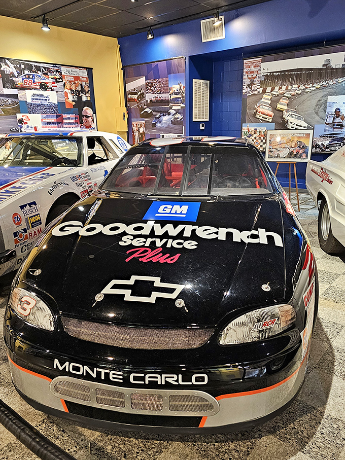 This Goodwrench Monte Carlo has seen more action than a Hollywood stuntman. The battle scars tell stories of high-speed chess matches.