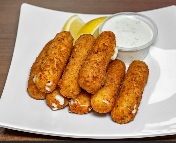 Mozzarella sticks with a golden-brown passport, ready to take your taste buds on an international cheese pull adventure with no jet lag.