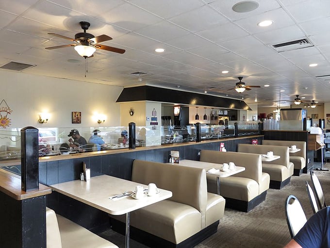 Booths that have witnessed countless first dates, family reunions, and "I shouldn't have had that last pancake" moments. Classic diner magic.