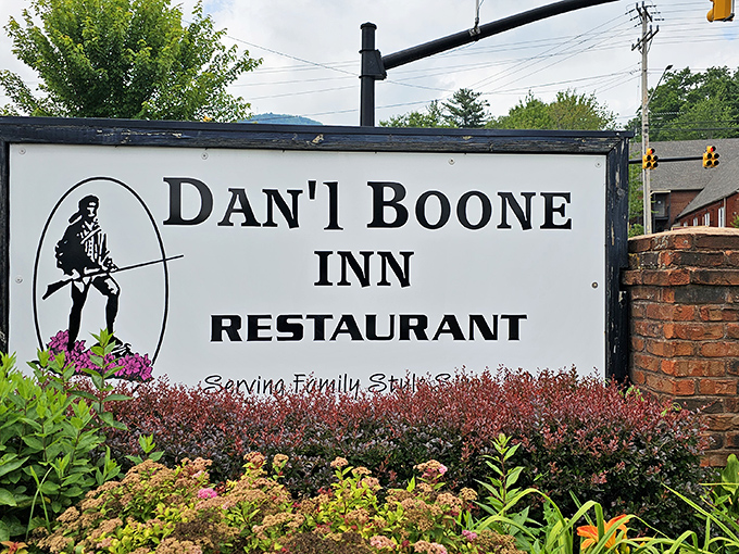 The sign stands like a culinary lighthouse, guiding hungry travelers to a safe harbor of Southern comfort food.