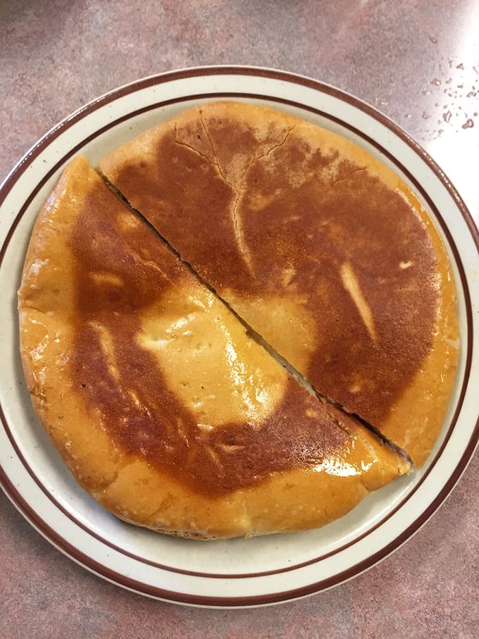 This isn't just pita bread&mdash;it's an edible plate waiting for its Mediterranean destiny. Perfectly browned and ready for action.