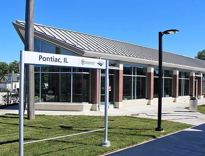 The Amtrak station stands ready for travelers, a modern connection to the wider world that doesn't require fighting through TSA or paying for checked bags.