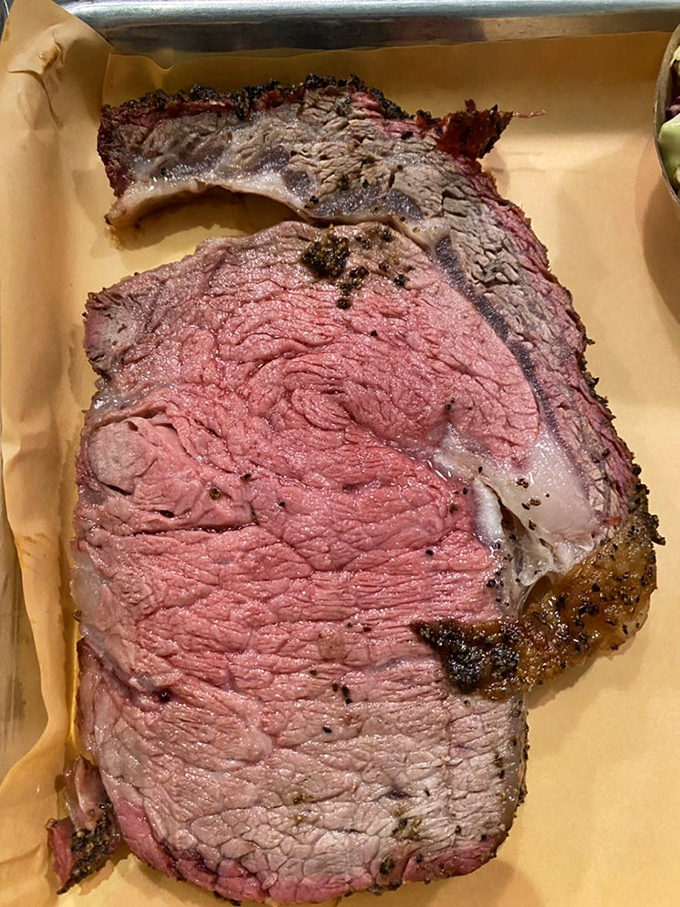This prime rib isn't just cooked&mdash;it's been lovingly persuaded to reach its highest potential. That pink center is basically meat nirvana.