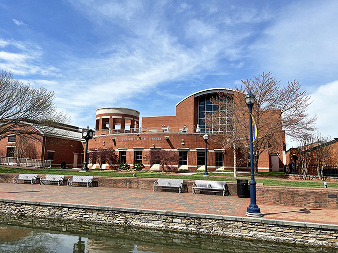 Frederick's Public Library combines modern function with classic brick charm. This isn't just a book repository&mdash;it's the community's living room along the picturesque Carroll Creek.