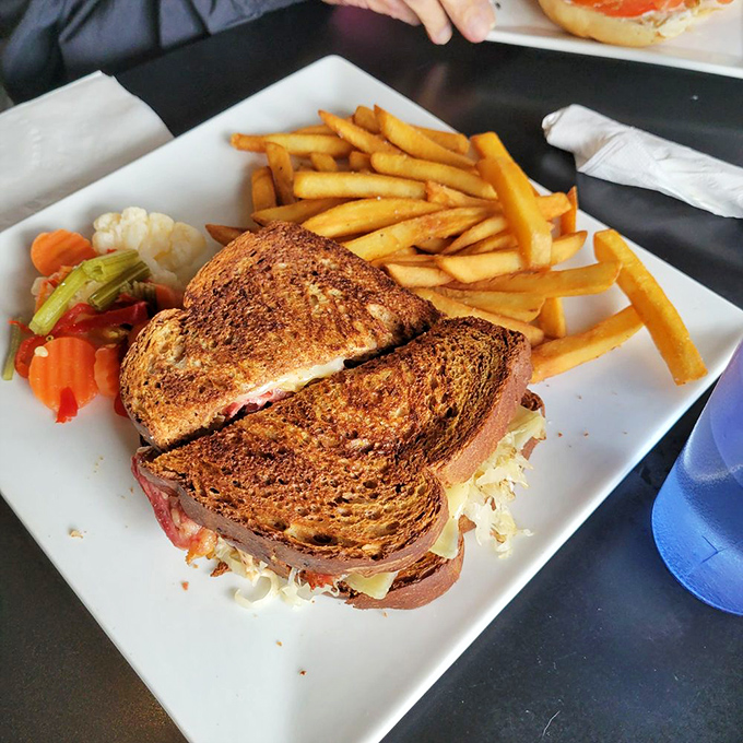 The Reuben achieves that perfect balance of toasty, tangy, and savory&mdash;the culinary equivalent of hitting all green lights on your commute. 