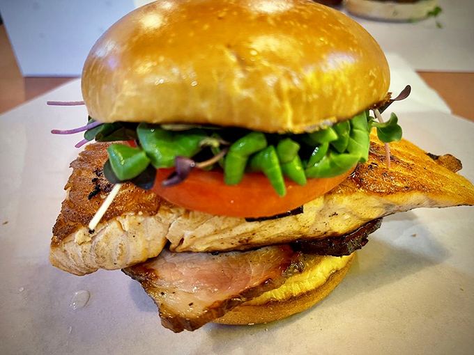 The Salmon BLT brings the ocean to Pennsylvania&mdash;crispy bacon and fresh greens elevating this fish to legendary status.