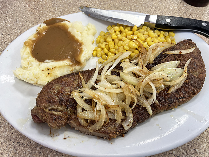This steak isn't just a meal; it's a meaty masterpiece that would make a cowboy tip his hat in respect. It's so good, you might forget you're in Vegas and think you've died and gone to beef heaven.