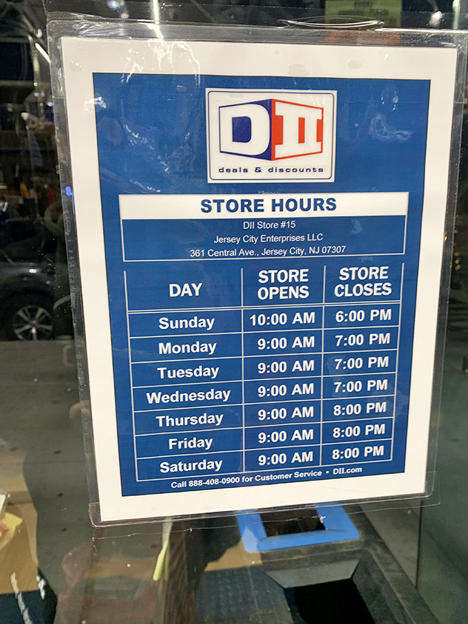 Store hours displayed with the precision of a military operation&mdash;intelligence every bargain hunter needs for strategic shopping missions.