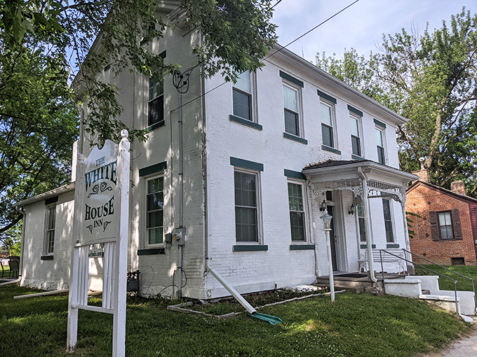 The aptly named White House Inn offers a pristine example of period architecture with its clean lines and welcoming front porch.