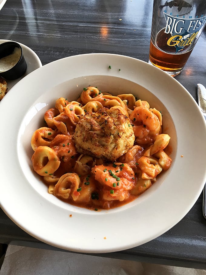 This tortellini crowned with a crab cake is what happens when Italy and Maryland have a delicious culinary love child.