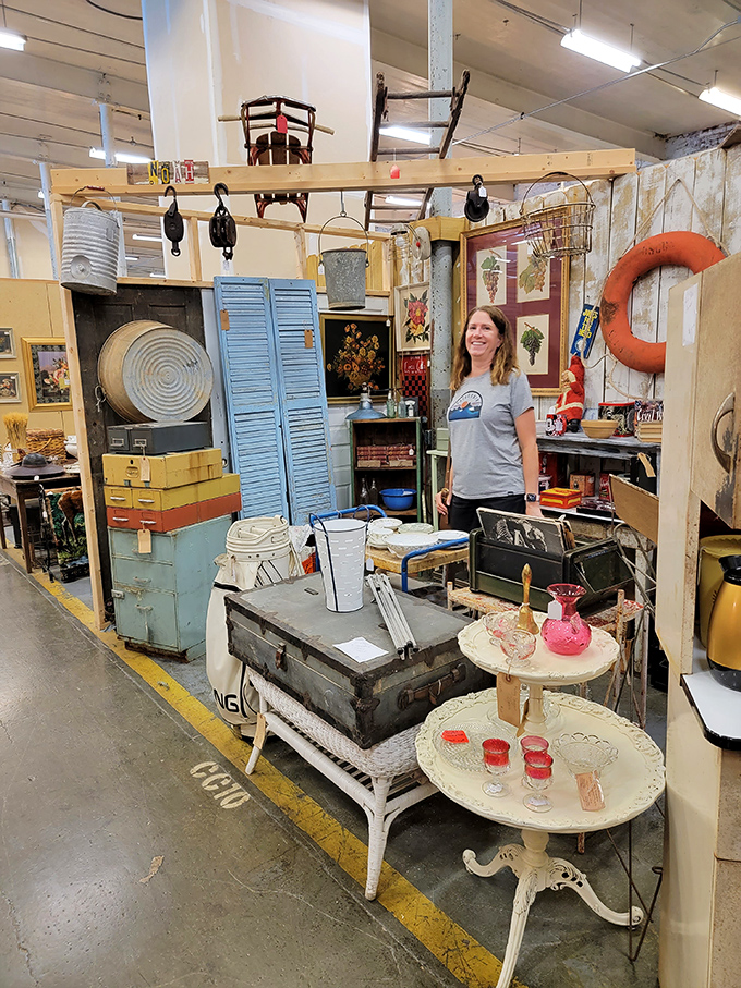 One person's castoffs become another's coastal-themed decor paradise. Those blue shutters are begging to frame your beach house memories.