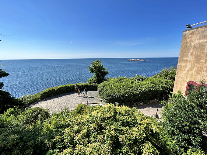 The Atlantic stretches to the horizon from the castle grounds. Hammond chose this spot for the views, and who could blame him?