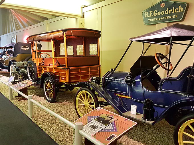 From practical Model Ts to wooden-bodied station wagons, these preserved treasures showcase the craftsmanship that turned transportation into rolling American art.